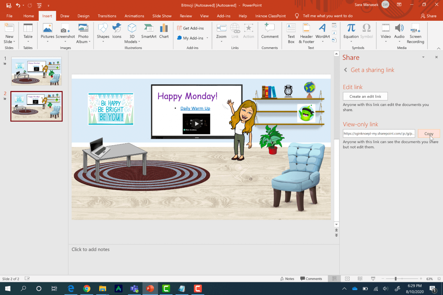 How to Create and Use an Interactive Bitmoji Classroom in PowerPoint ...