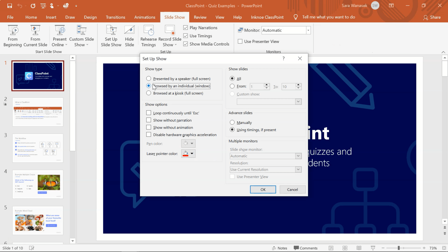 ClassPoint Update: Present with Window Slide Show Mode